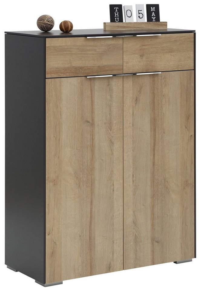 Möbelando Aktenschrank 1514 Bxhxt 80x110x37 Cm In Anthrazit