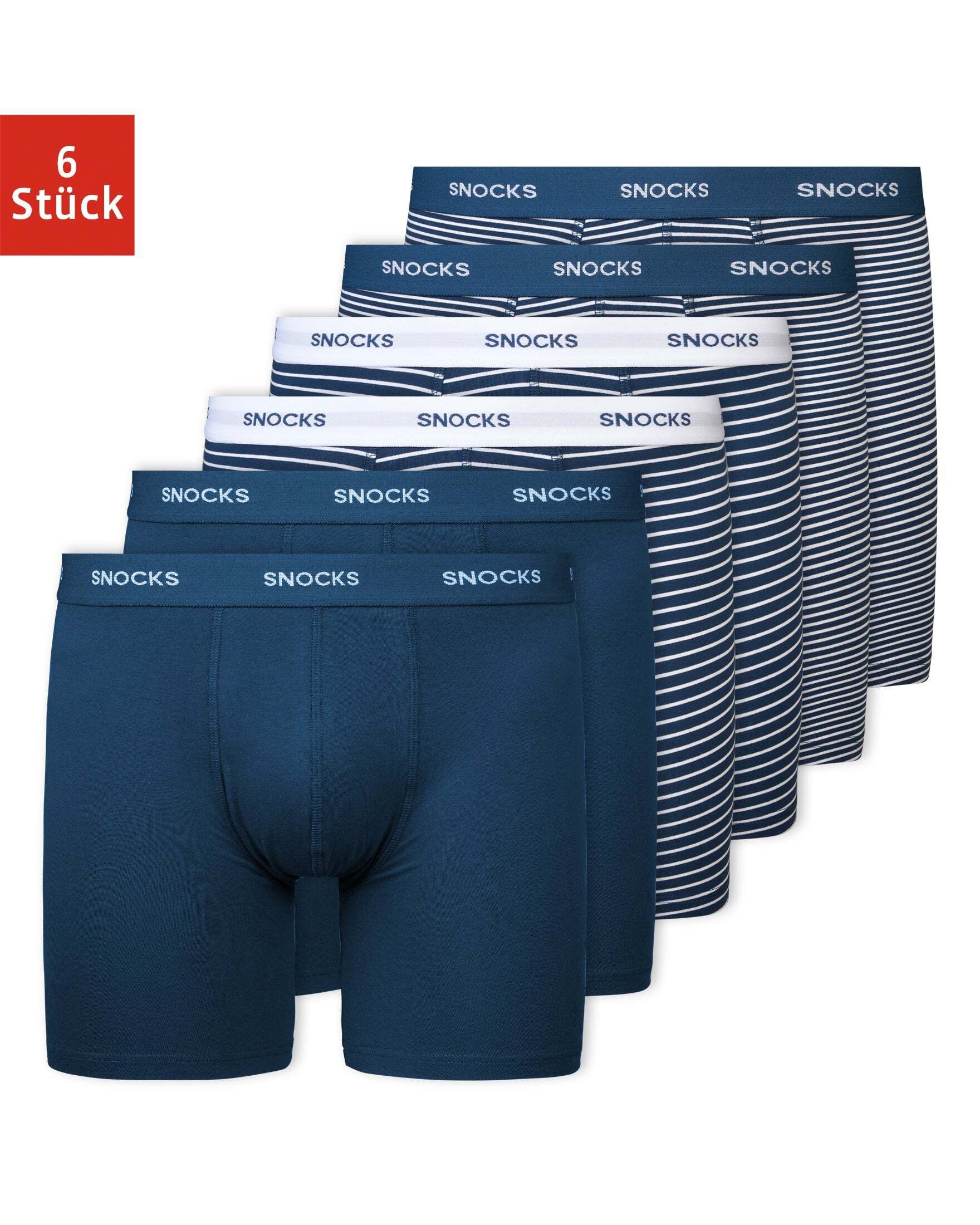 SNOCKS Boxershorts Enge Unterhosen mit längerem Bein Herren Männer (6 ...