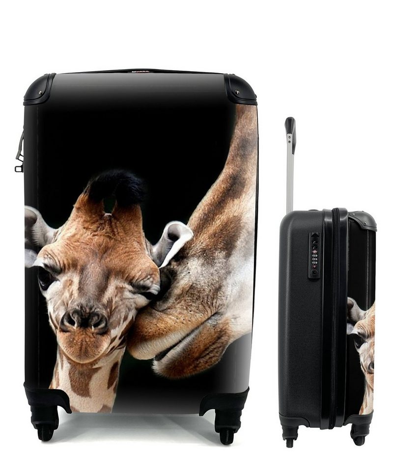 Muchowow Handgepäckkoffer Giraffe Tiere Schwarz Porträt Tiere