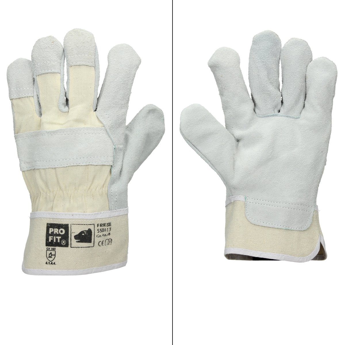 Ecd Germany Arbeitshandschuh Set Rindspaltleder Handschuhe Leder