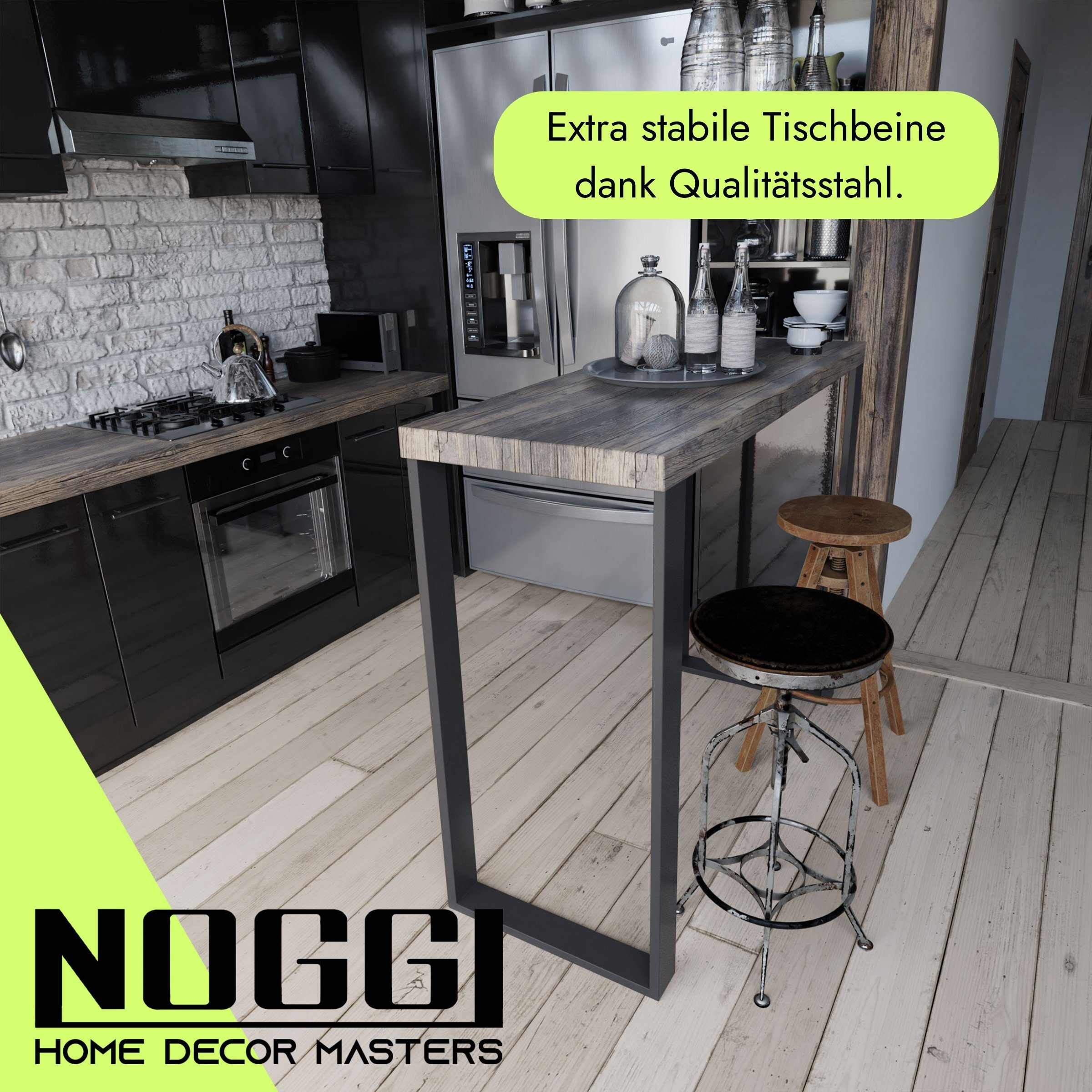 NOGGI - Home Decor Masters Tischbein 2 Tischkufen Metall ECKIG, 40x30 ...