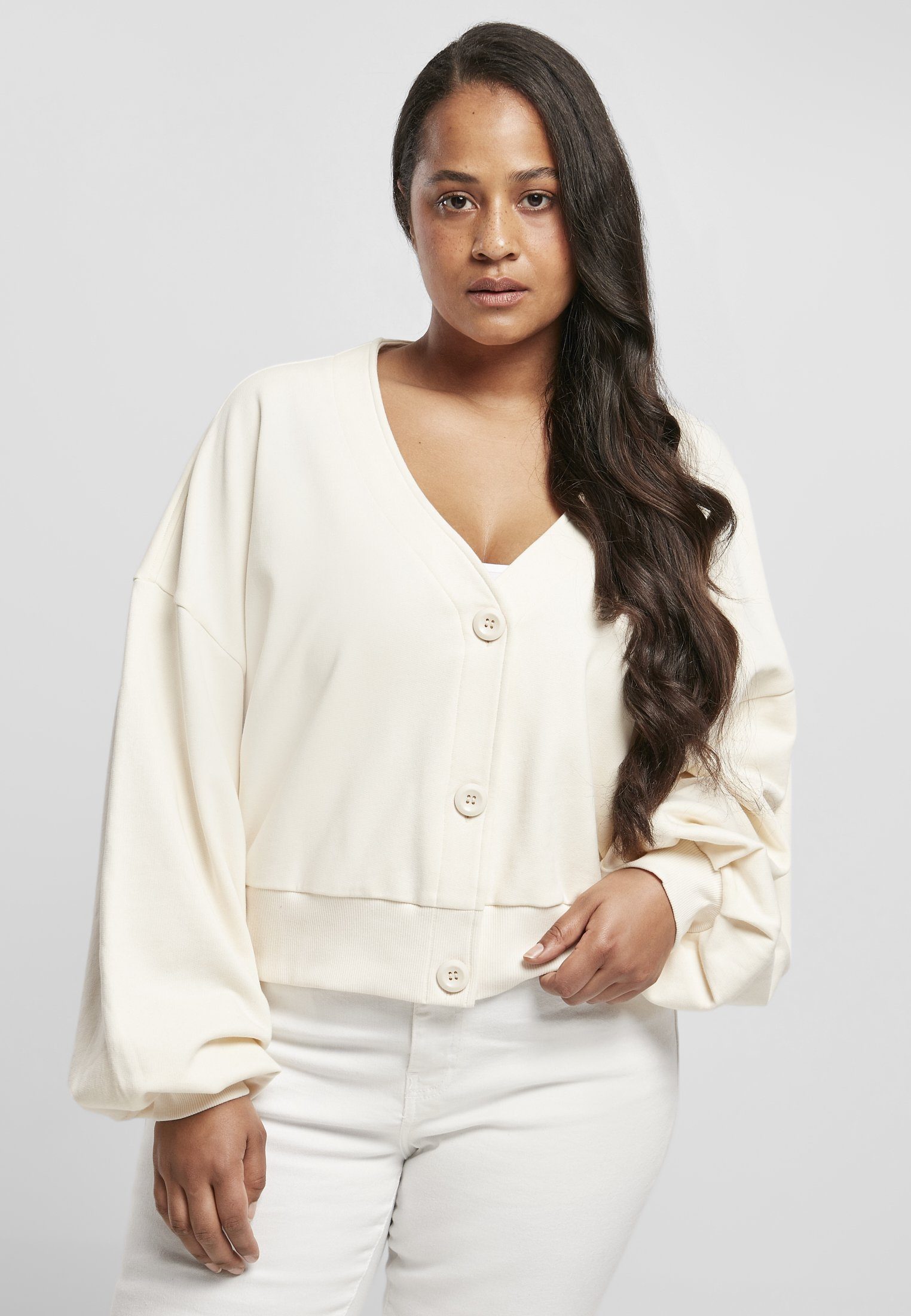 Urban Classics Sweatjacke Damen Ladies Organic Oversized Short Terry