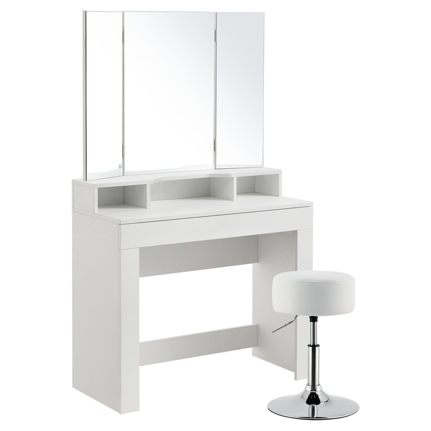 Juskys Schminktisch »Marla«, 90x42x157 cm, 10 Lichterketten, große ...