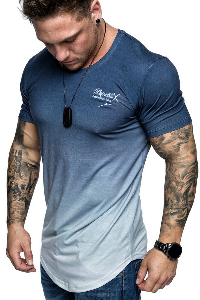Republix T Shirt Liam Herren Oversize Crew Neck Waterfall Design Shirt