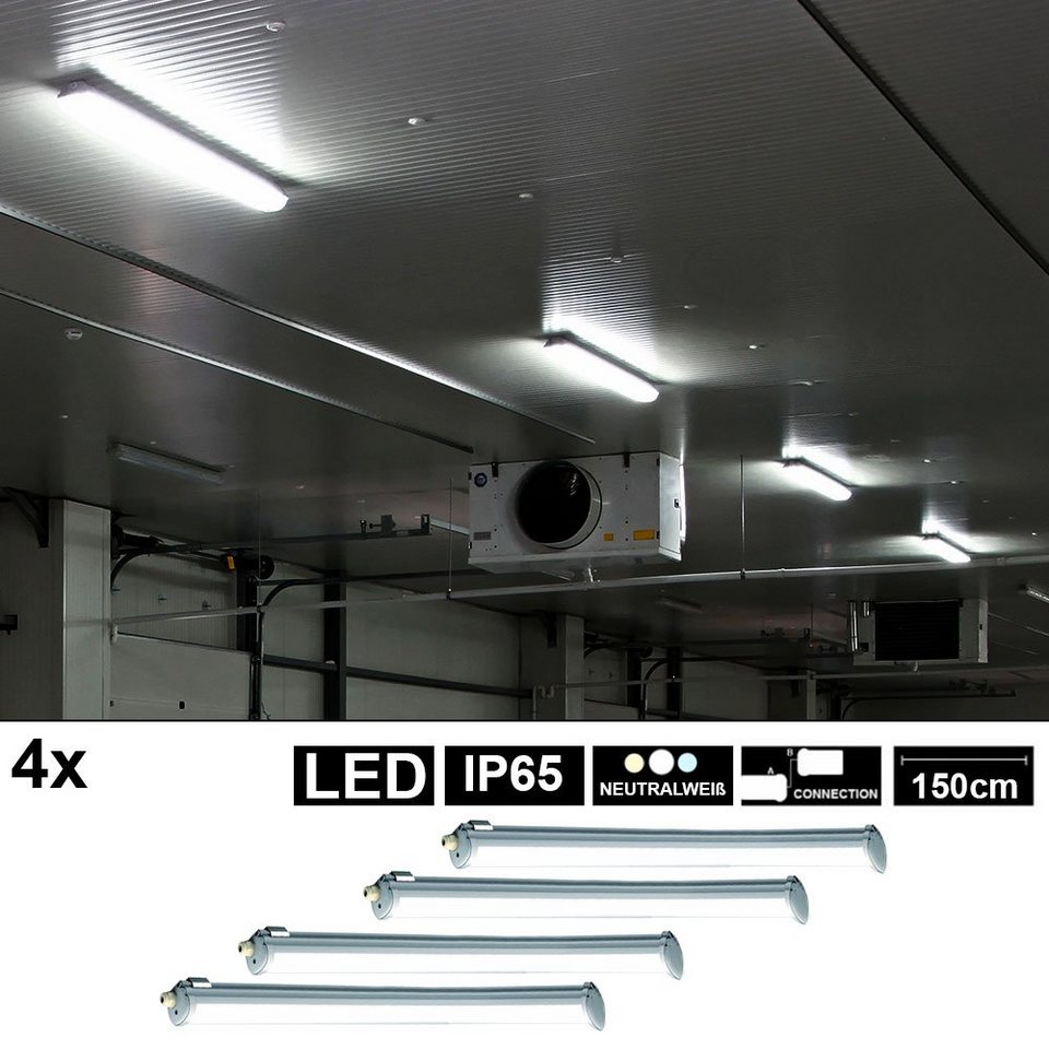 Etc Shop Deckenleuchte 4x Led Wannen Leuchte Industrie Hallen