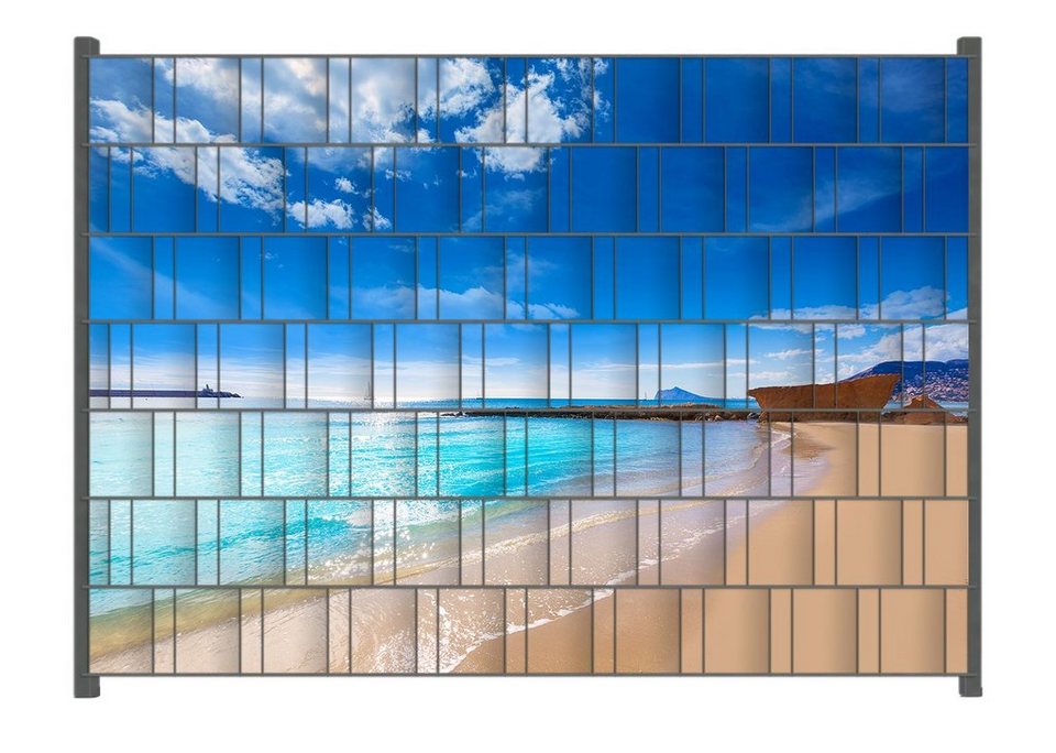 Wallario Sichtschutzstreifen Traumstrand Unter Blauem Himmel