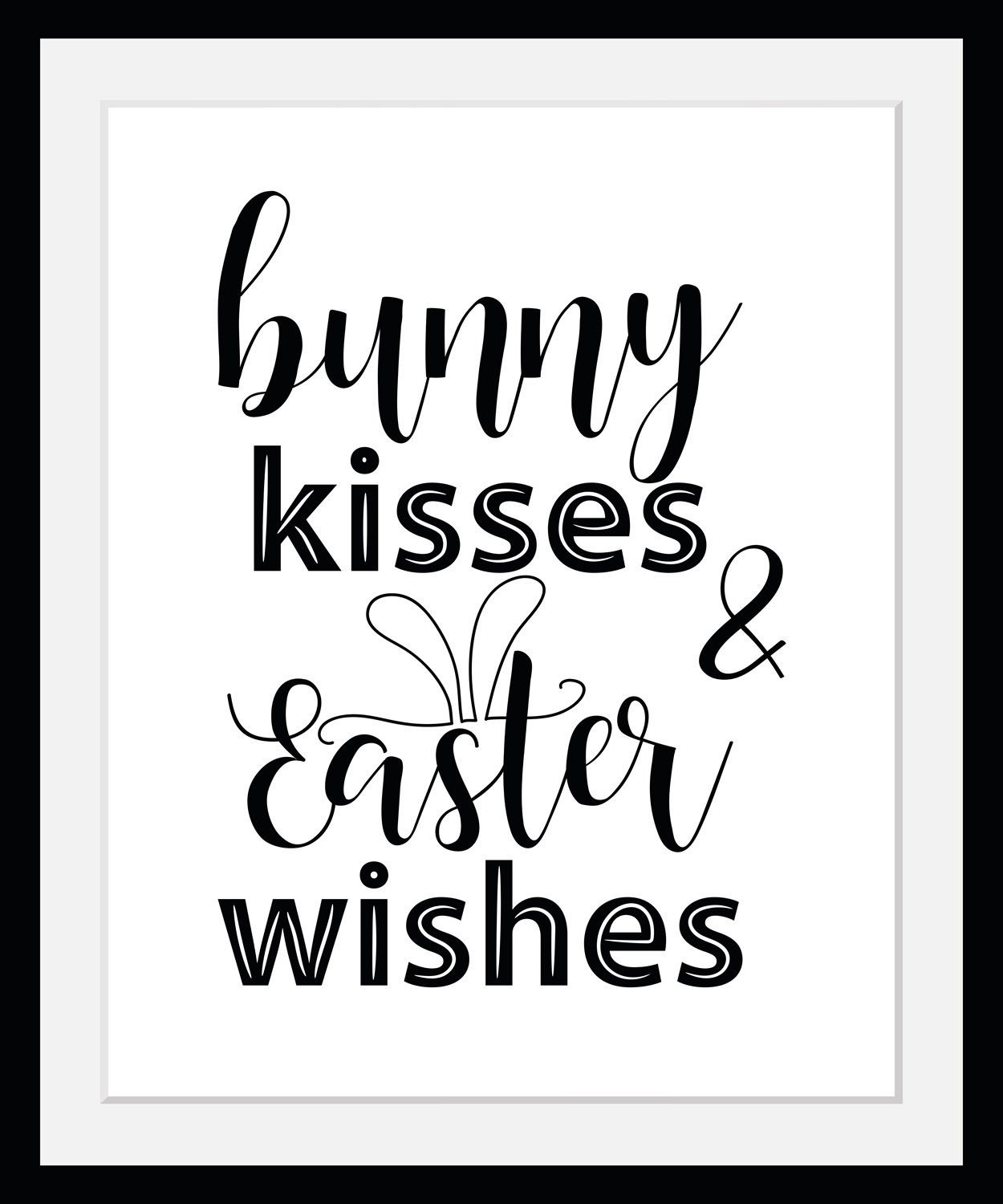 queence Bild mit Rahmen Ostern - Spruch - Gerahmter Digitaldruck - Wandbild, bunny kisses (1 St ...