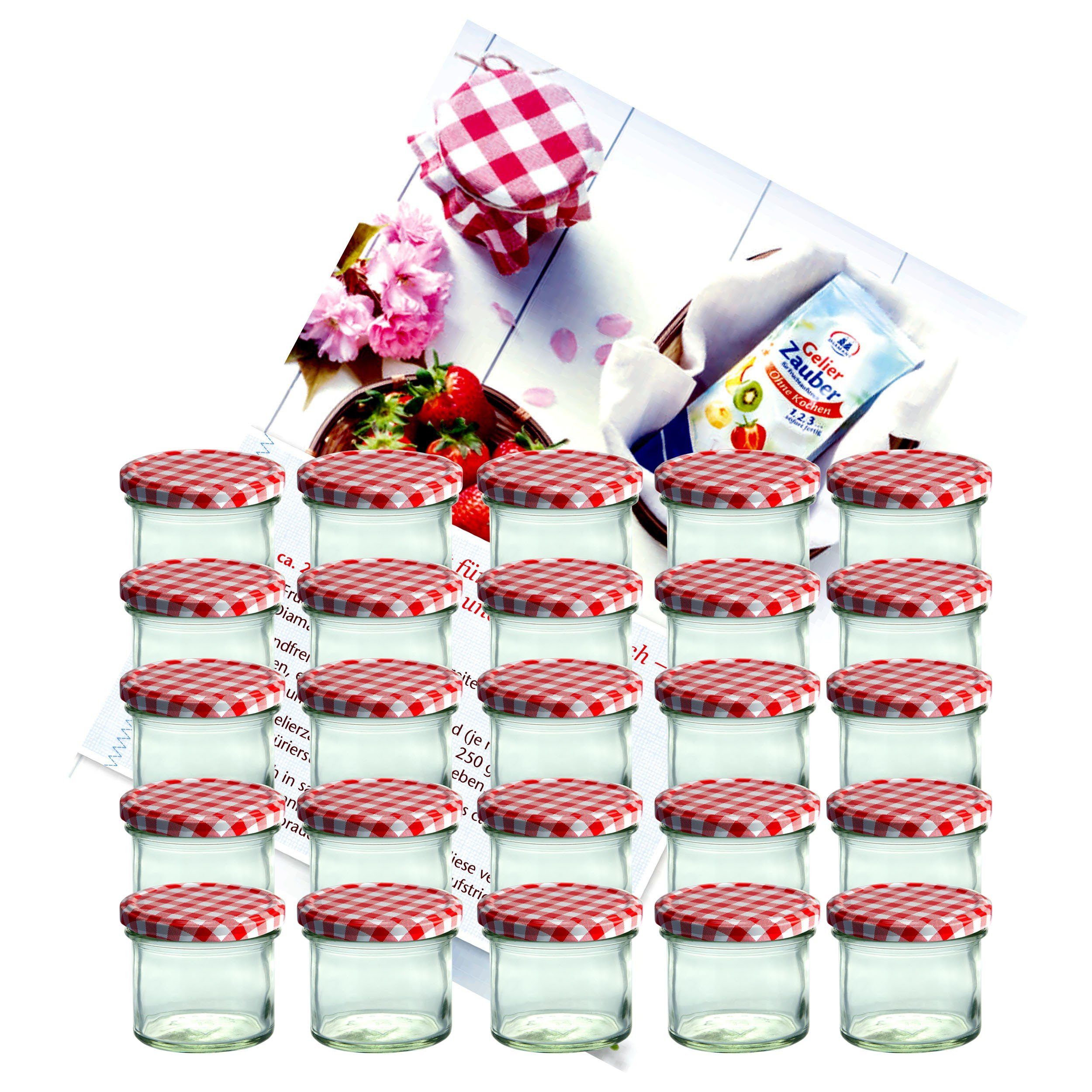 Mambocat Einmachglas 25er Set Sturzglas 125 Ml Marmeladenglas To 66 Rot