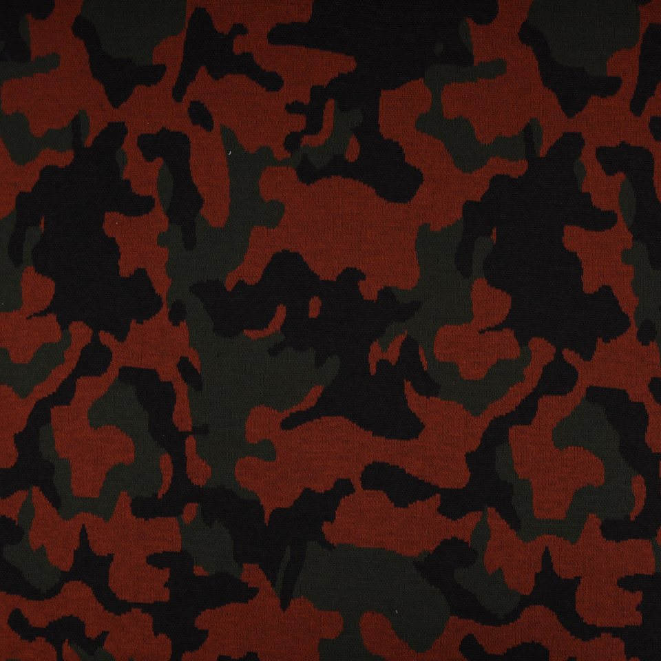 SchÖner Leben Stoff Bekleidungsstoff Strickstoff Camouflage Schwarz