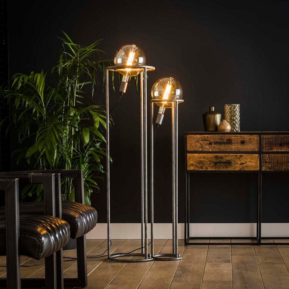 Famlights Stehlampe Stehleuchte Leia In Silber E27 2 Flammig