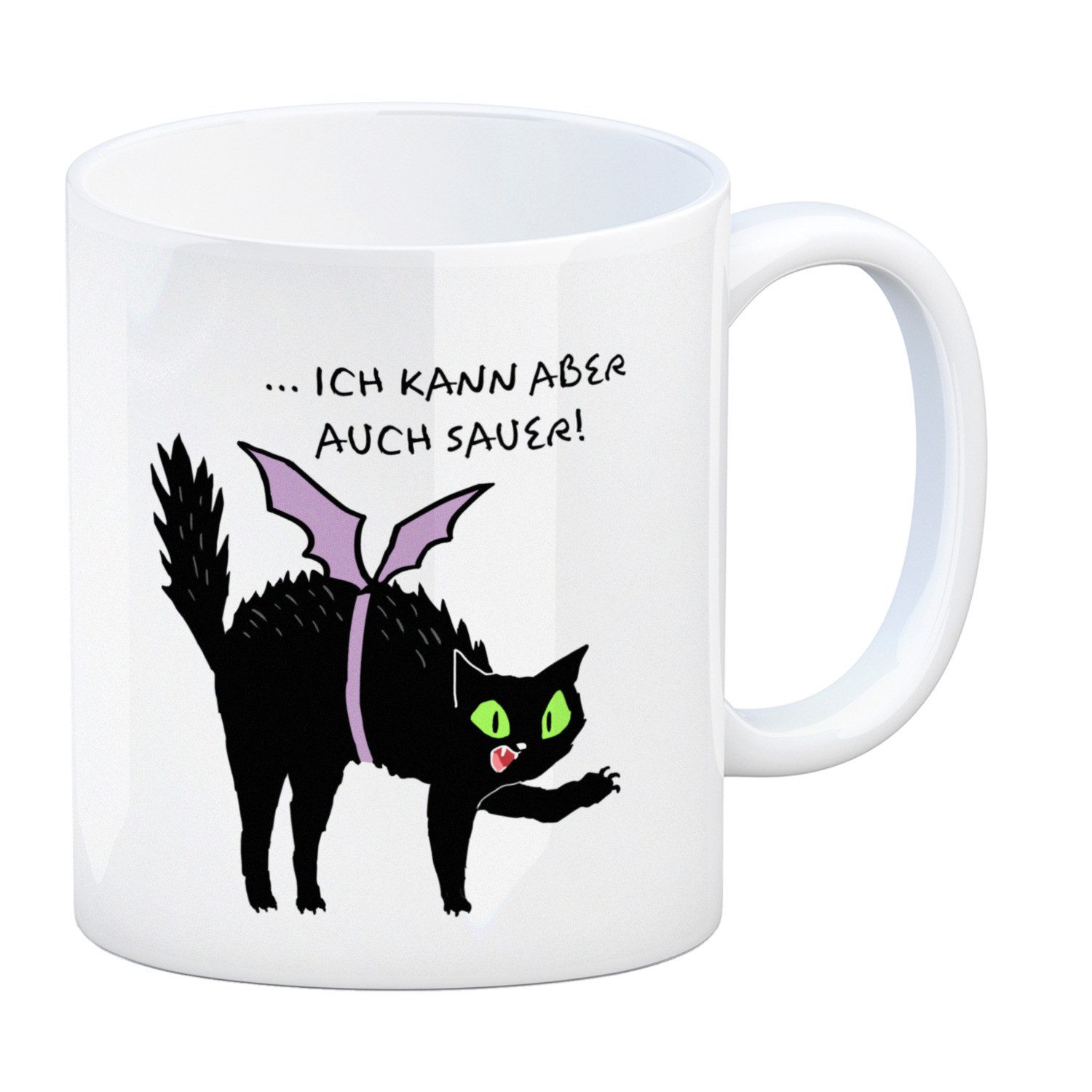 Speecheese Tasse Schwarze Katze Kaffeebecher Mit Spruch Ich Weiß Ich