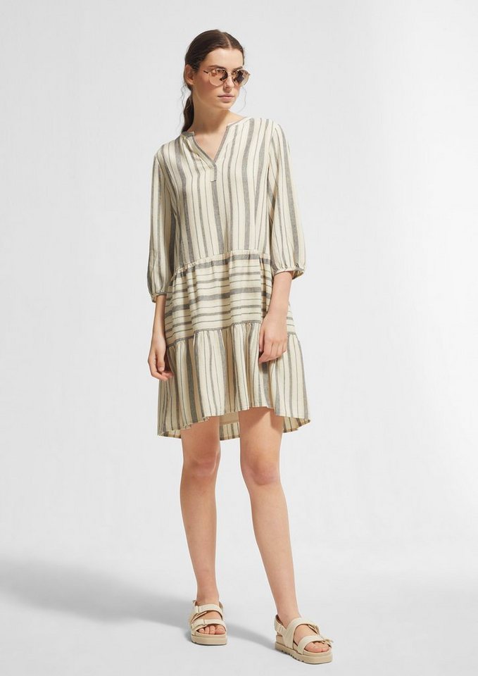 Comma Casual Identity Minikleid Gestreiftes Kleid Mit Leinen Online