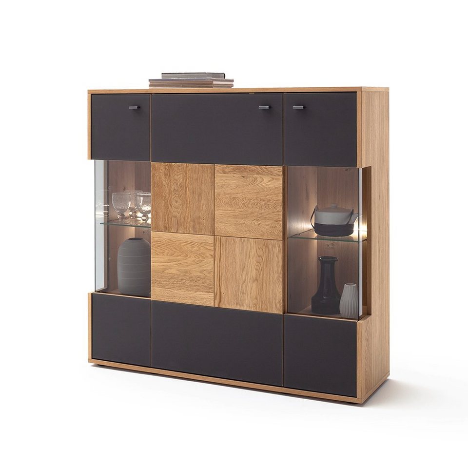 Lomadox Highboard Valparaiso 05 In Eiche Bianco Teilmassiv Bht Ca