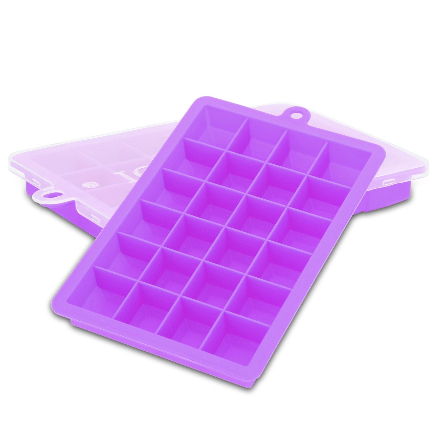Intirilife Eiswürfelform, (2-tlg), Eiswürfelform Silikonform mit Deckel ...
