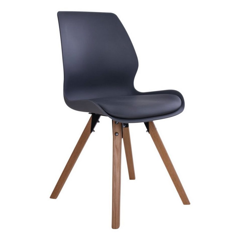 Ebuy24 Esszimmerstuhl 2er Set Rie Schalenstuhl In Grau Mit Holzbeinen