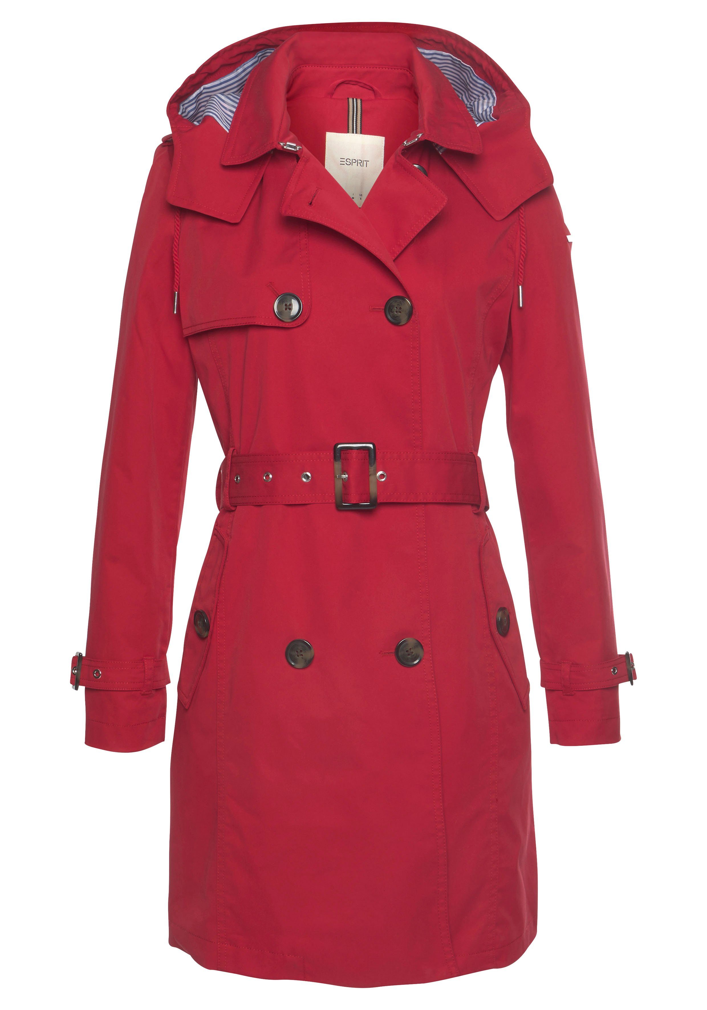 Esprit Trenchcoat Mit Abnehmbarem Gürtel Mit Großer Abnehmbarer