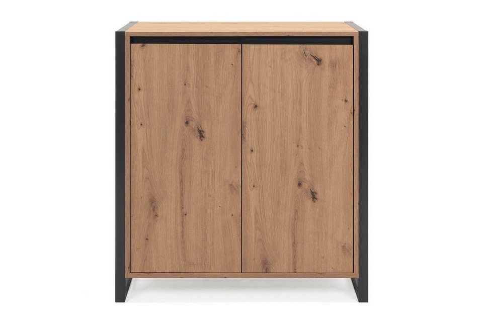 Finori Möbel Kommode Denver 80 Cm Dekor Artisan Oakanthrazit