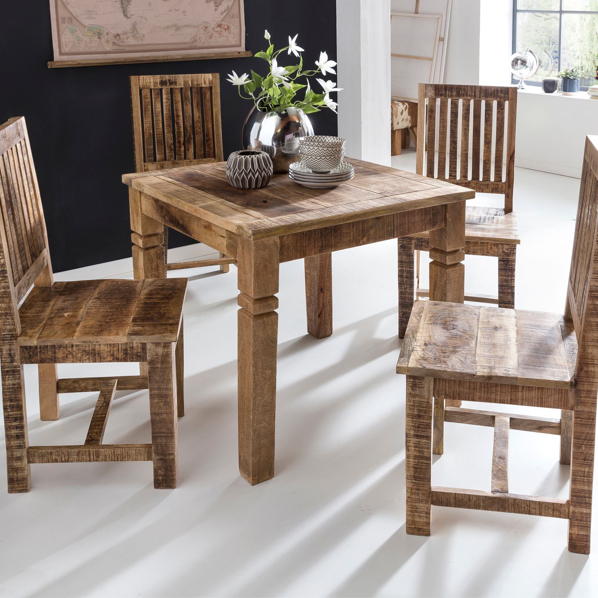 KADIMA DESIGN Esstisch Esszimmertisch, rustikaler Landhaus-Stil ...