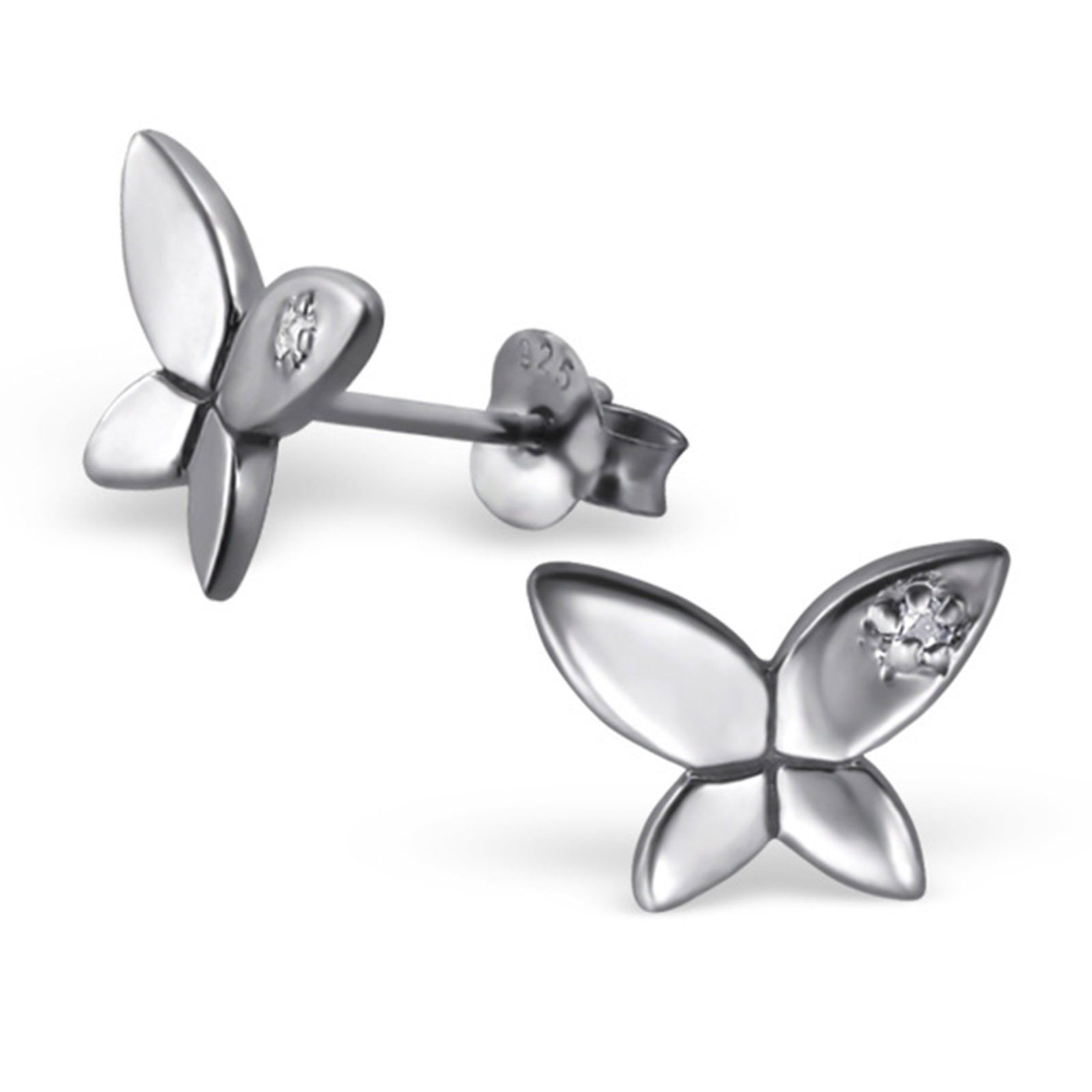 schmuck23 Paar Ohrstecker Kinder Ohrringe Schmetterling 925 Silber Mädchen Ohrstecker, Mädchen ...