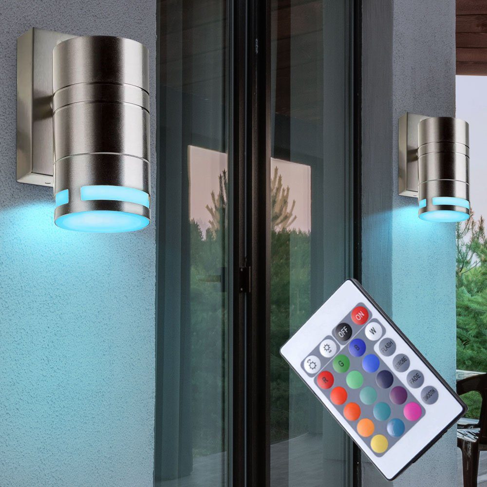 Etc Shop Led Aufbaustrahler 2er Set Rgb Led Außen Wand Strahler