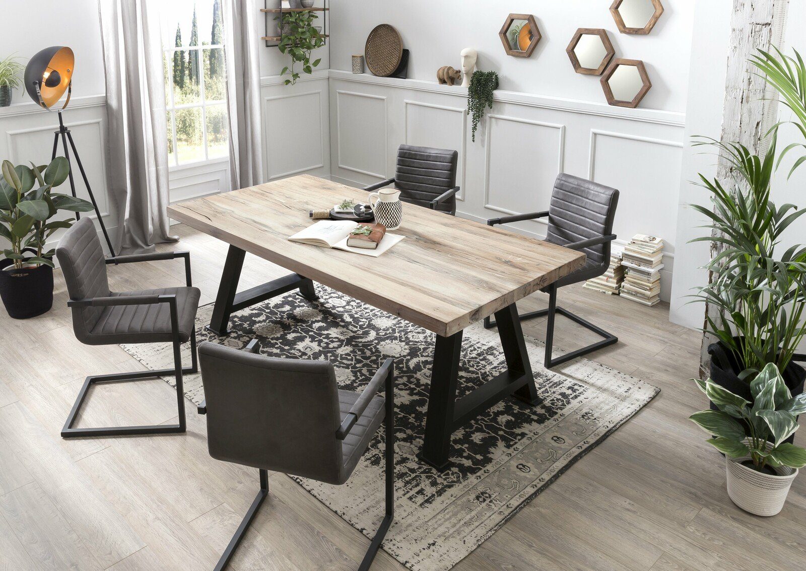 Sit Esstisch Tisch 180x100 Cm Platte Balkeneiche Gestell Platte