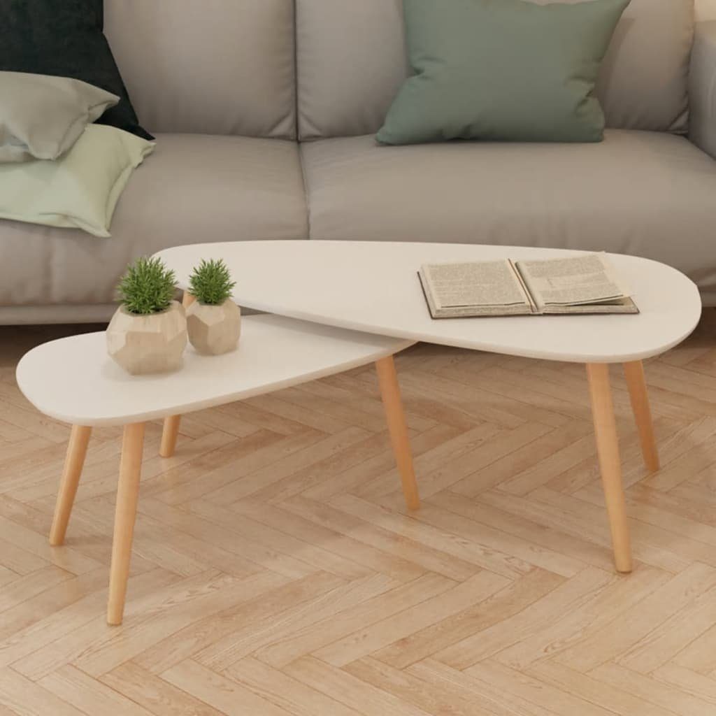 Möbelando Couchtisch 299426 2er Set 2er Set Aus Mdf In Weiß