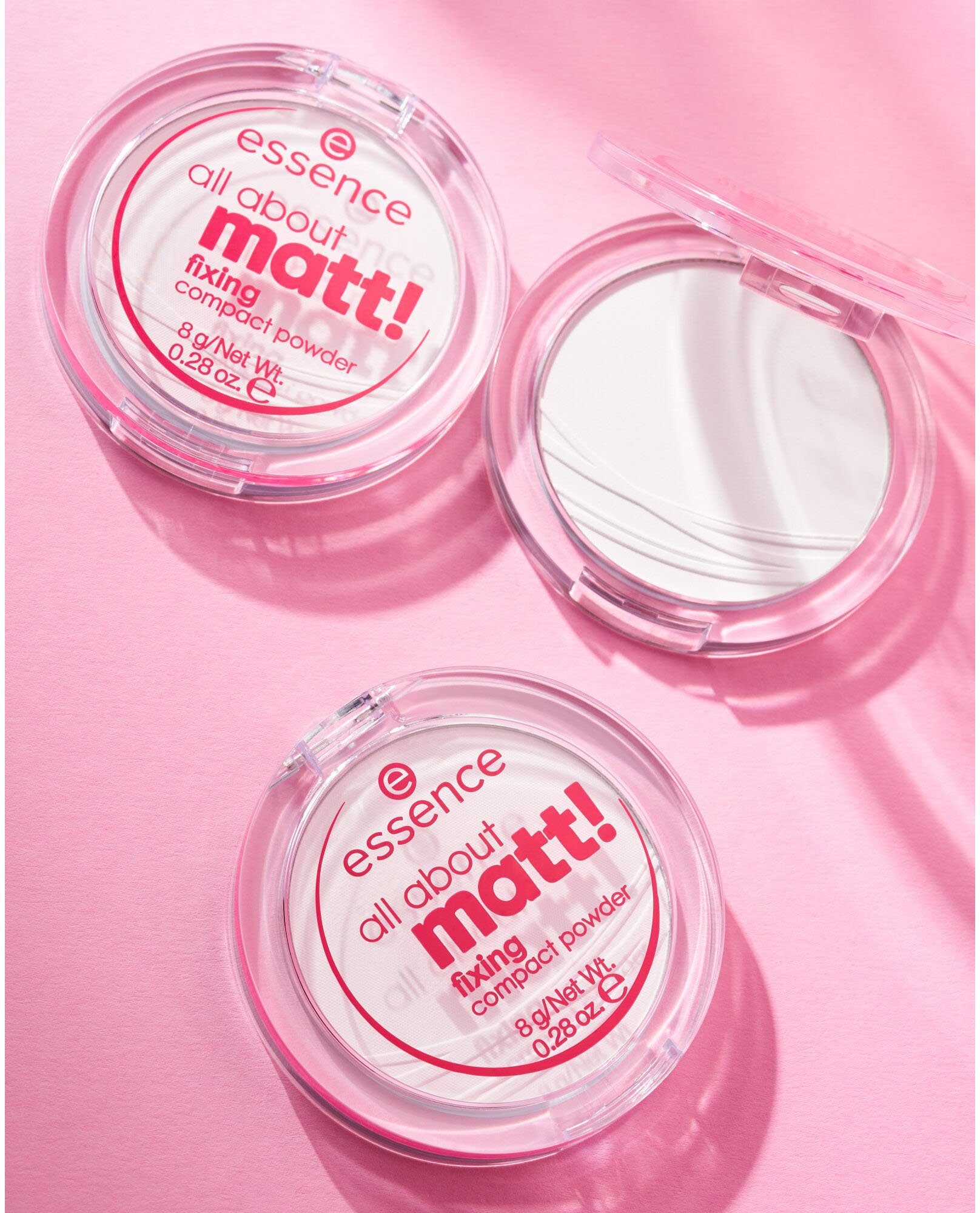 Essence Puder all about matt! fixing compact powder, 3-tlg., mit hoher ...