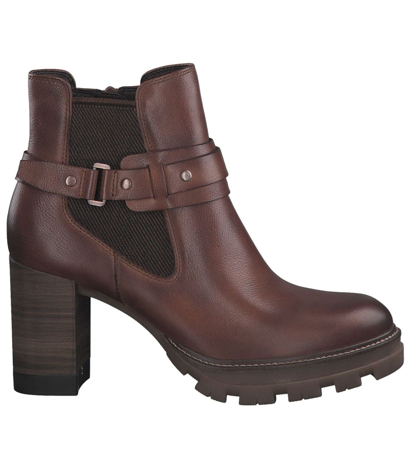 Tamaris Stiefelette Leder High-Heel-Stiefelette, Absatzform: Blockabsatz