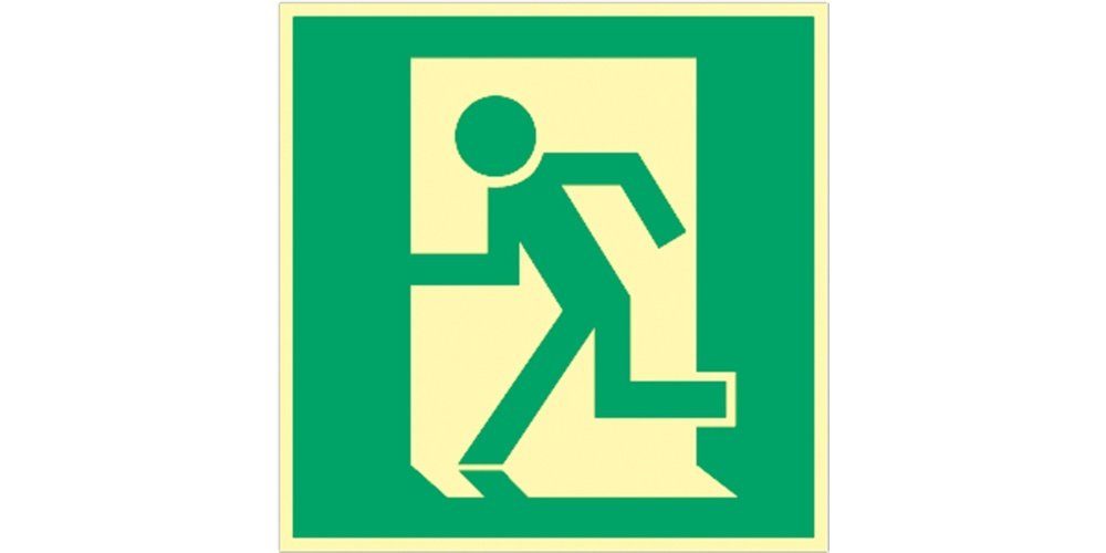 König Werbeanlagen Hinweisschild Notausgang/Rettungsweg links, Symbolschild, BGV A8 ...