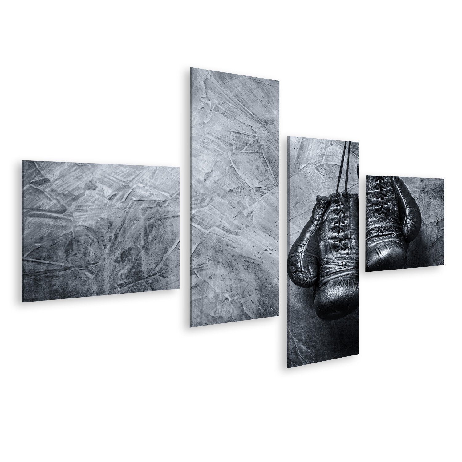 islandburner Leinwandbild Bild auf Leinwand Vintage Boxhandschuhe Hanging Old Wall Wandbild Post