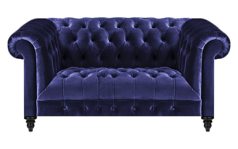 Jvmoebel 2 Sitzer Design Modern Sofa Zweisitzer Couch Chesterfield Blau