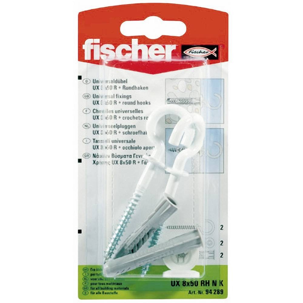 fischer Dübel-Set »Universaldübel UX 8x50 RH N K«, (2x Universaldübel ...