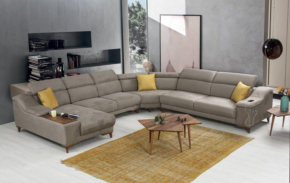 Xlmoebel Ecksofa Wohnzimmer Ecksofa In Modernem Textil Design Mit U