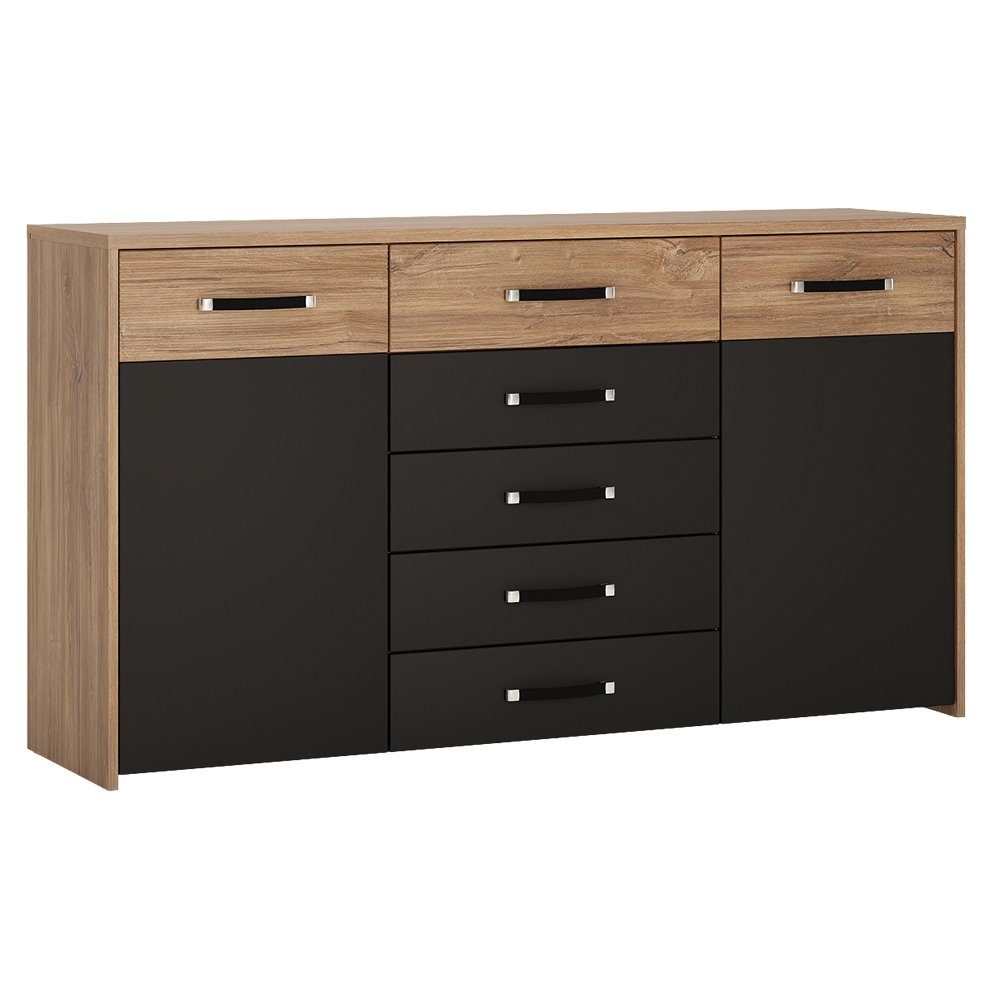 Lomadox Sideboard Managua 129 Kommode 5 Schubkästen 2 Türen Eiche