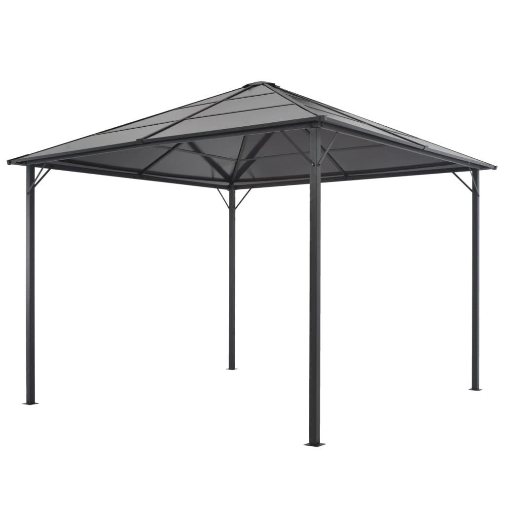 furnicato Pavillon Gartenpavillon 4x4x2,6 m Anthrazit mit ...