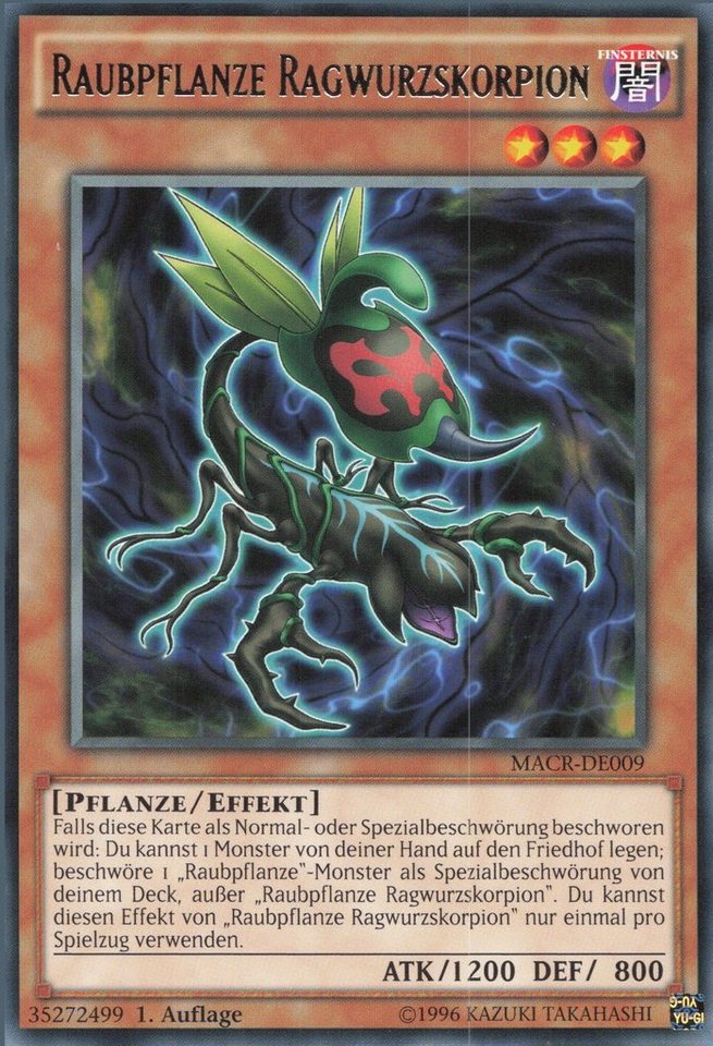 Recollectibles Sammelkarte Yugioh Karte Raubpflanze Ragwurzskorpion