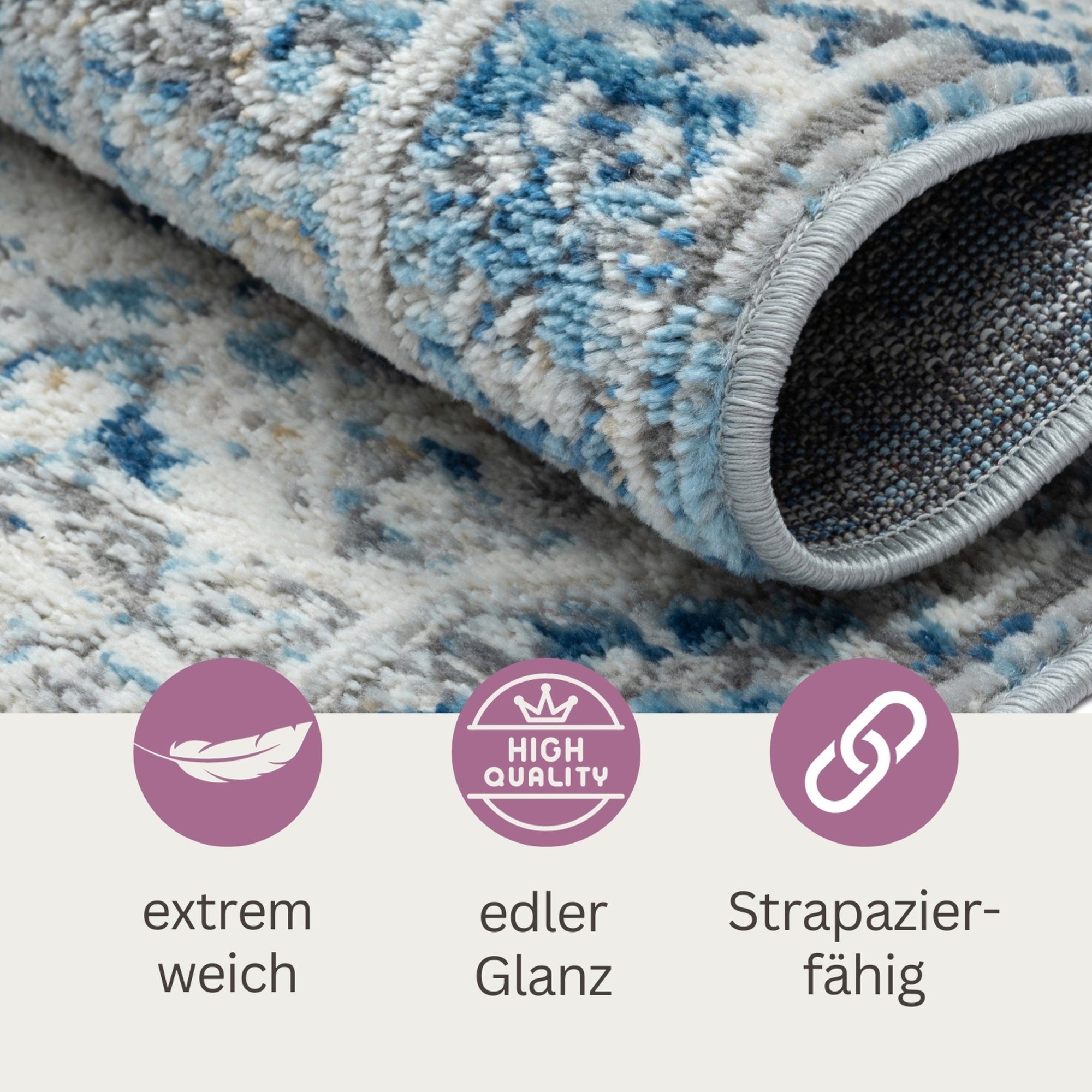 Teppich Ylva 2 Wohnando Rund Höhe 1 Mm
