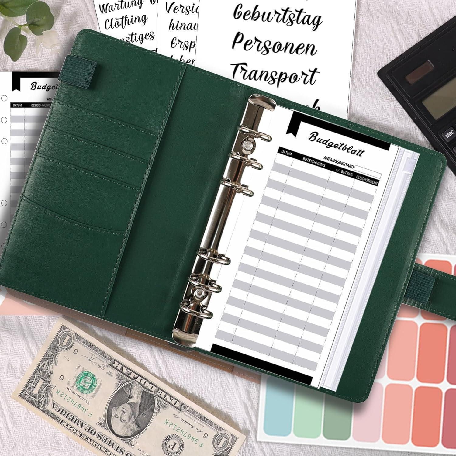 KIHONI Tagebuch A6 Binder Budget Planner Deutsch: Geld Organizer ...