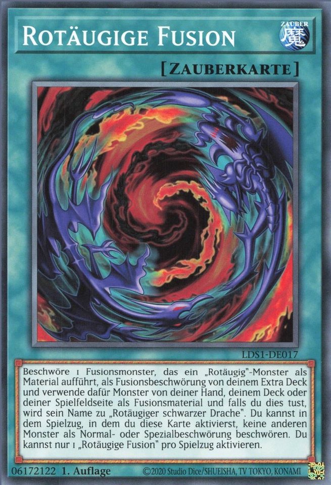 Recollectibles Sammelkarte Yugioh Karte Rotäugige Fusion Deutsch Yu Gi