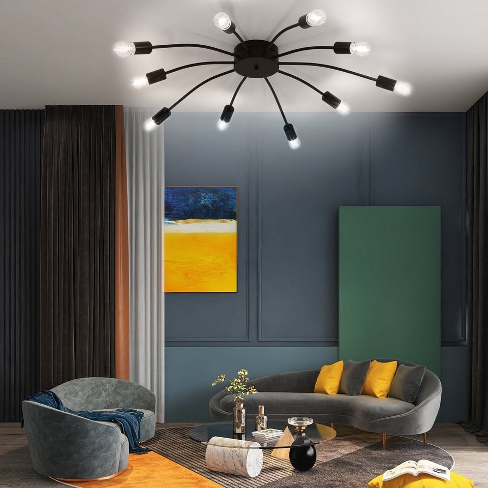 Wilgoon Deckenleuchte Vintage Spinne Deckenlampe Design Mit Schwarz