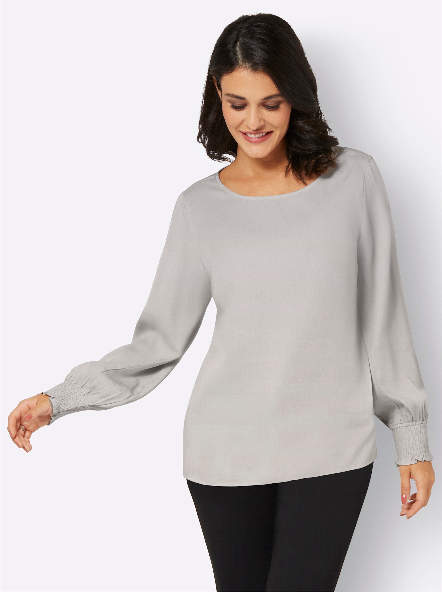 Creation L Klassische Bluse Bluse Leichte Ballon Ärmel