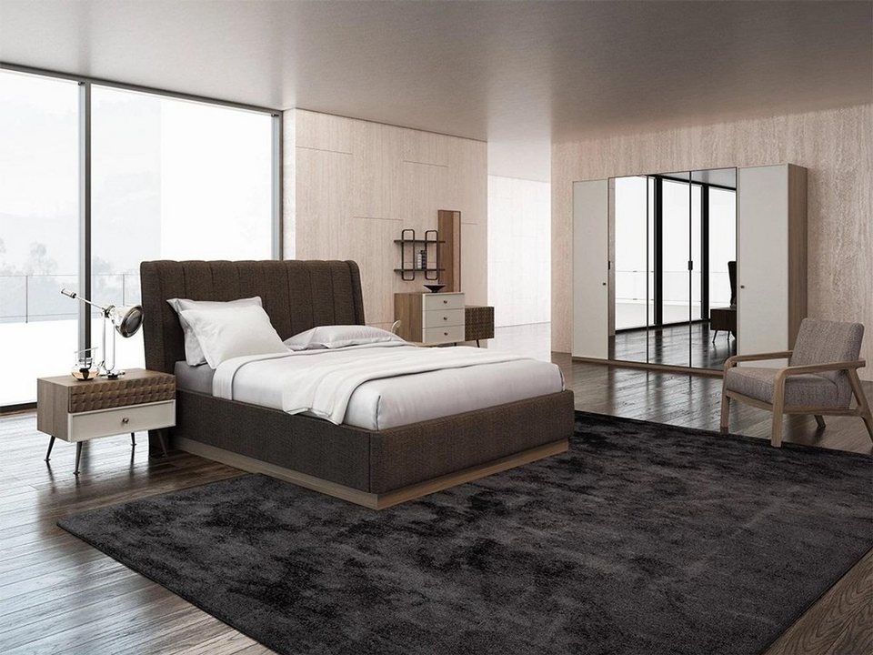 Jvmoebel Schlafzimmer Set Luxus Schlafzimmer Bett 2x Nachttische Holz