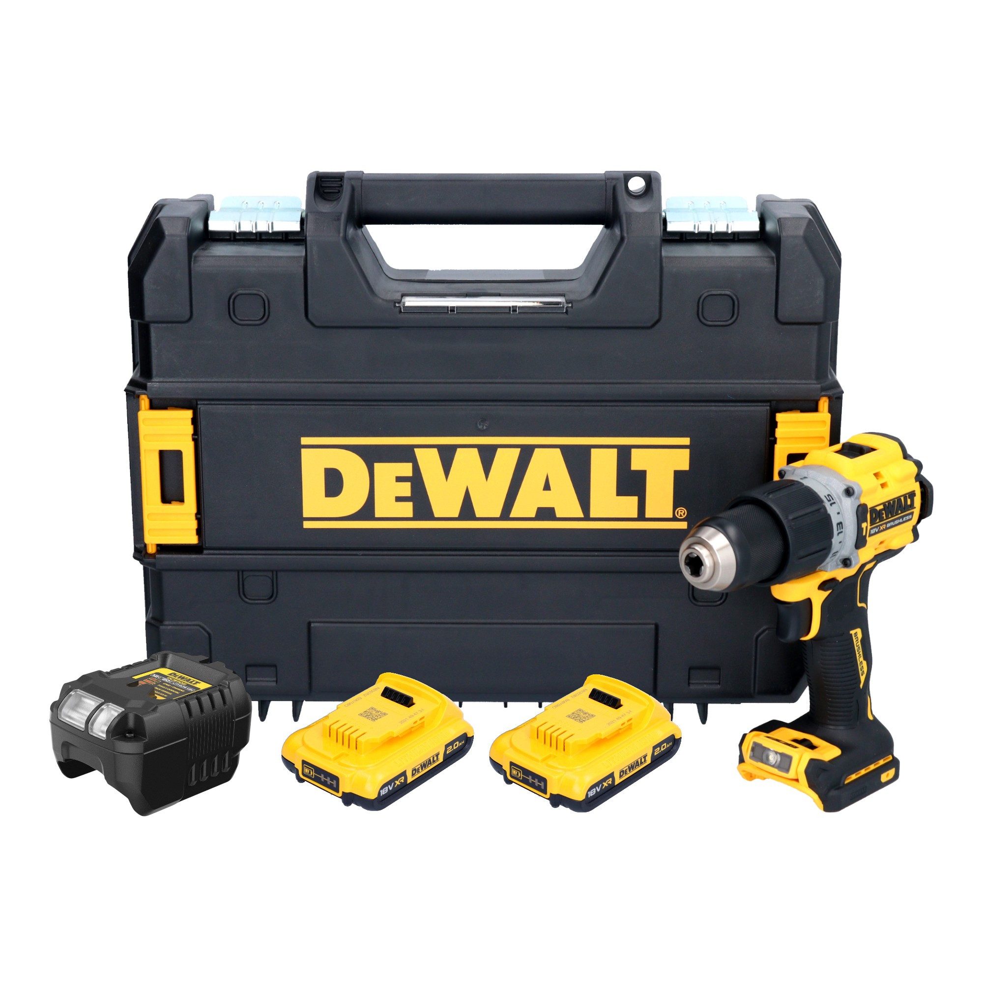 DeWalt Schlagbohrmaschine DCD805 D2T Schlagbohrschrauber 18V 90Nm + 2x Akku 2 Ah + Lader + TSTAK