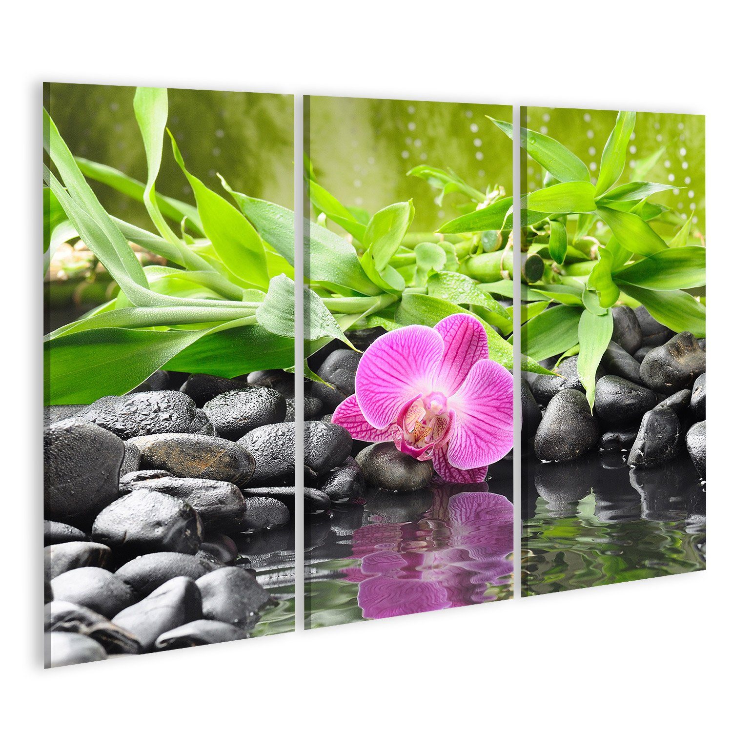 islandburner Leinwandbild »Bild auf Leinwand Spa Konzept Mit Zen Steine ??Und Orchidee Wandbild ...