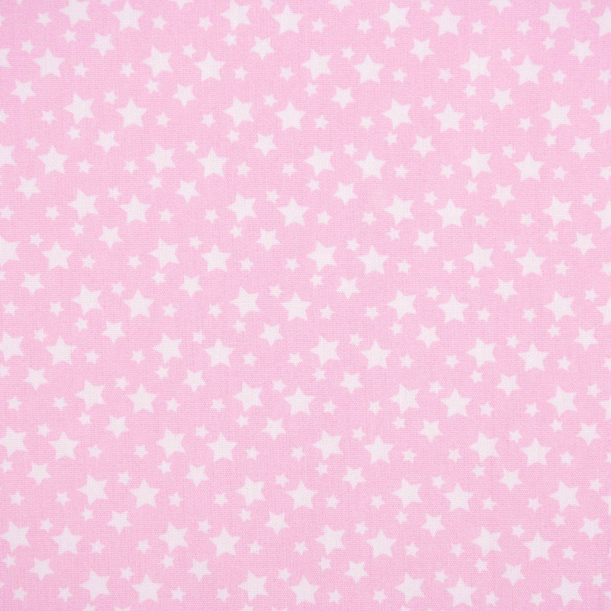 SchÖner Leben Stoff Baumwollstoff Sterne Rosa Weiß 145m Breite