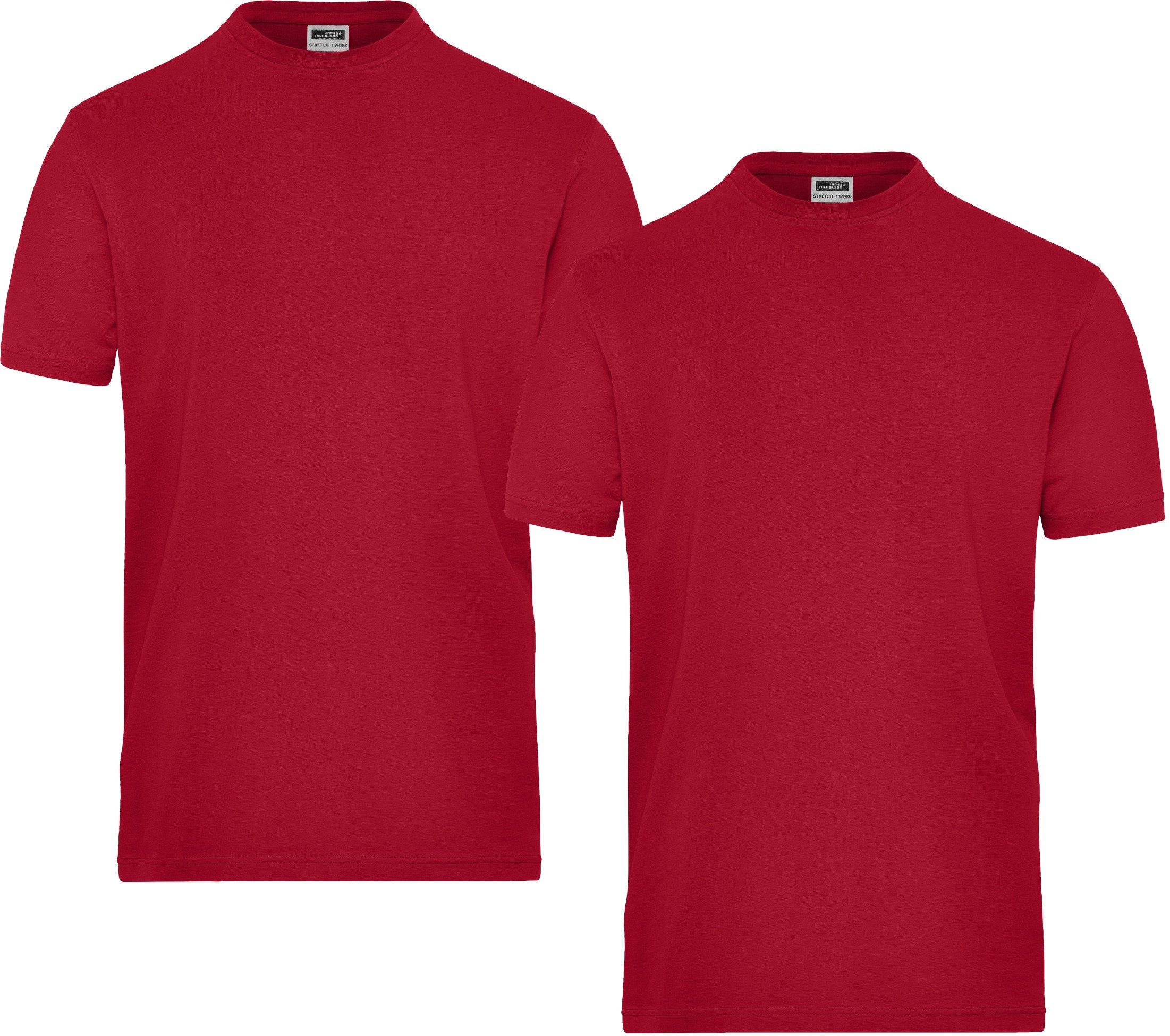 James And Nicholson T Shirt Doppelpack Elastisches Herren T Shirt Bio