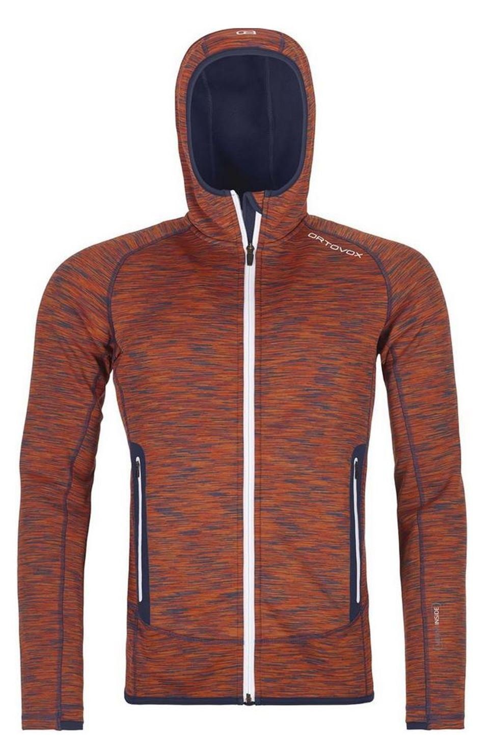 Ortovox Sweatshirt, Ortovox Herren Fleece Space Dyed Hoody crazy orange ...