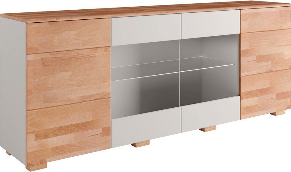 Home Affaire Sideboard Citra Teilmassiv Breite 200cmmoderne Grifflose