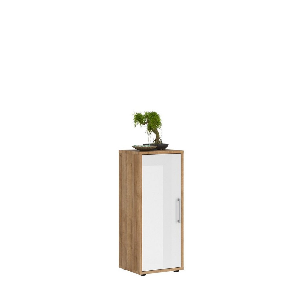 Möbelando Aktenregal 1387 Hxt 113x40 Cm In Riviera Eiche Weiß