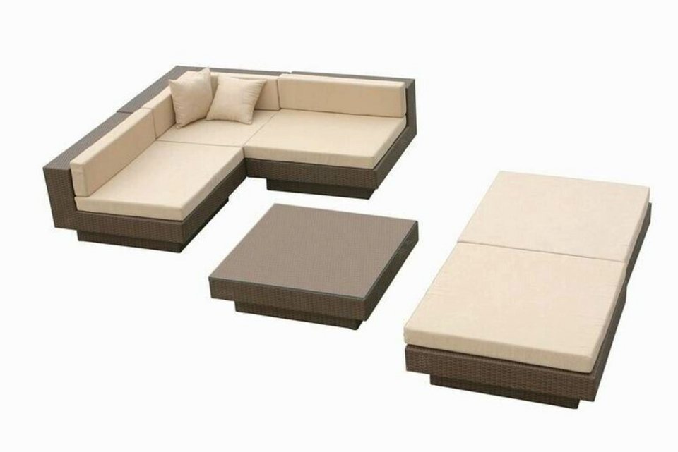 Deko Vertrieb Bayern Gartenlounge Set Luxus Premium Rattan Lounge Set